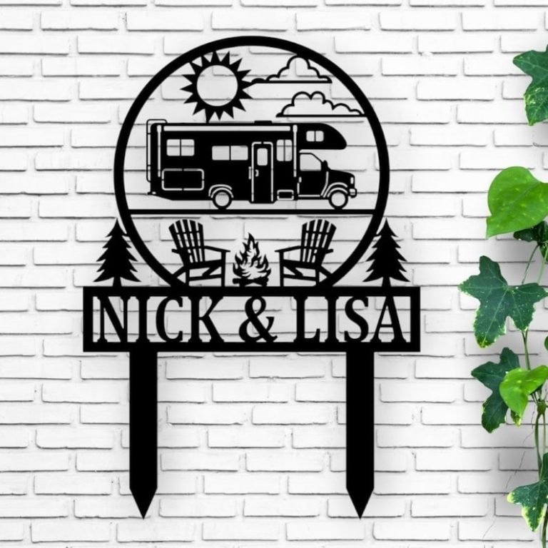 DINOZOZO Class C Motorhomes Happy Campers Sign with Stake Camper RV ...