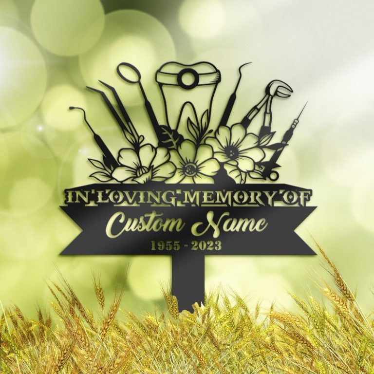 DINOZOZO Dentist Grave Marker Memorial Sign with Stake Sympathy Gifts ...