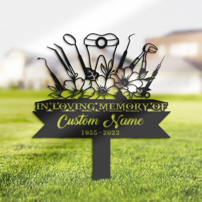 DINOZOZO Dentist Grave Marker Memorial Sign with Stake Sympathy Gifts ...