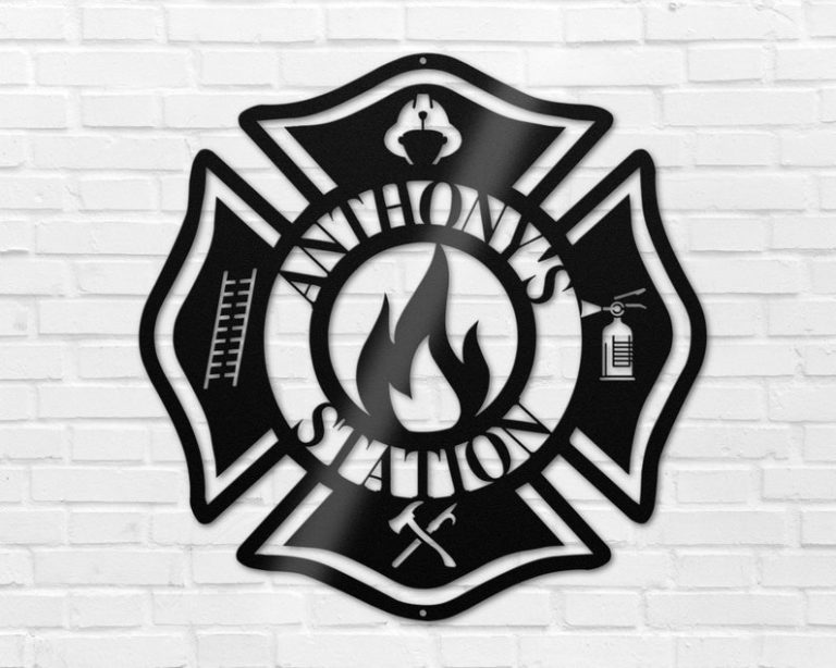 DINOZOZO Firefighter Fire Station Fire Department Custom Metal Signs ...