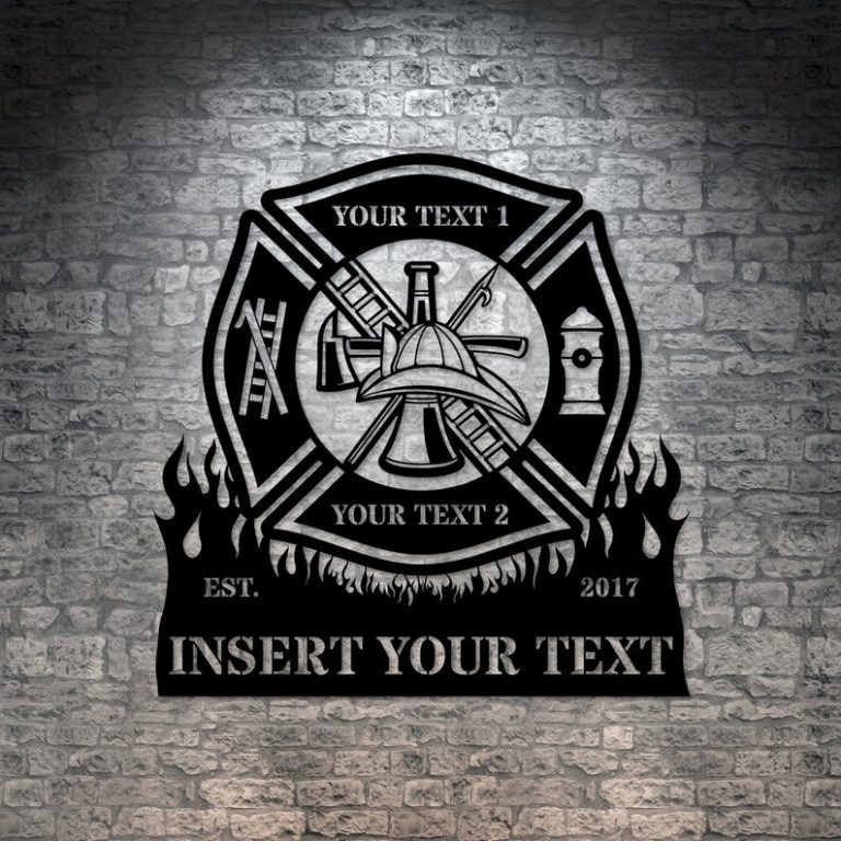 DINOZOZO Firefighter Maltese Cross Fire Department Custom Metal Signs ...