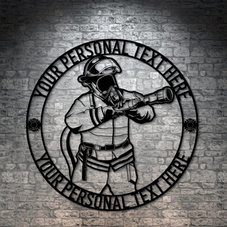 DINOZOZO Firefighter Name Fire Department Custom Metal Signs - Custom ...