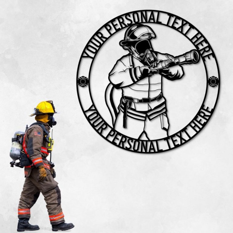 DINOZOZO Firefighter Name Fire Department Custom Metal Signs - Custom ...
