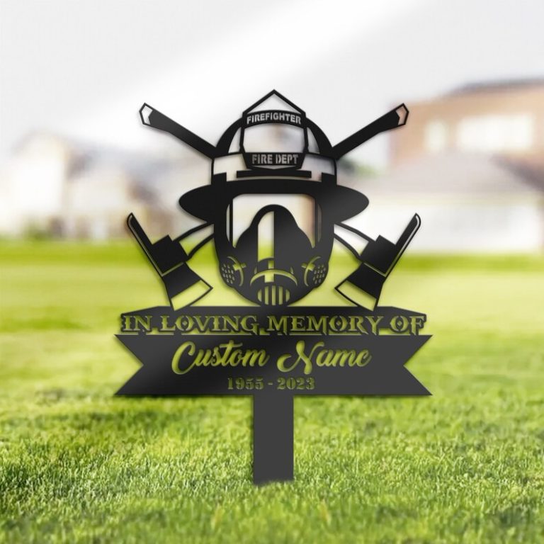 DINOZOZO In Loving Memory of Fire Fighter Memorial Yard Stake Custom ...