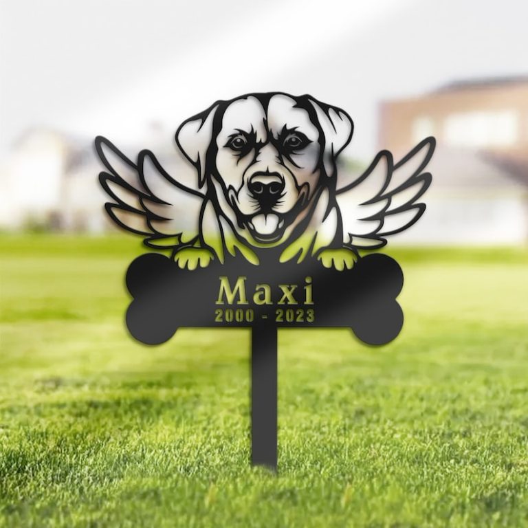 DINOZOZO Labrador Dog Grave Marker Garden Stakes Dog Memorial Gift ...