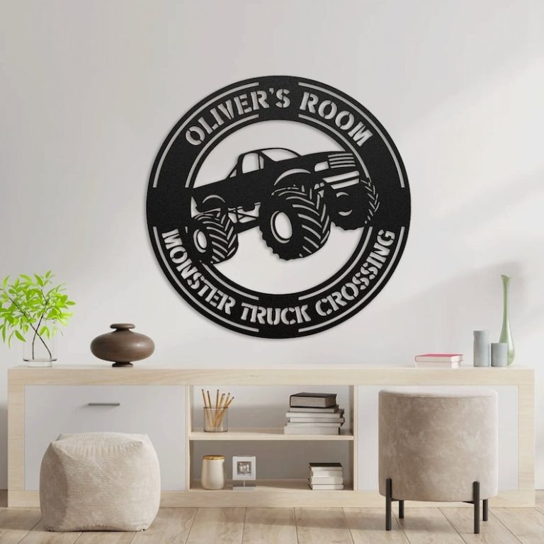 DINOZOZO Monster Truck Crossing Business Custom Metal Signs - Custom ...