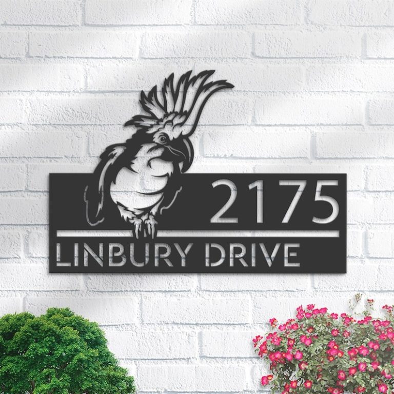 DINOZOZO Personalized Peeking Parrot Address Sign Custom Metal Signs ...