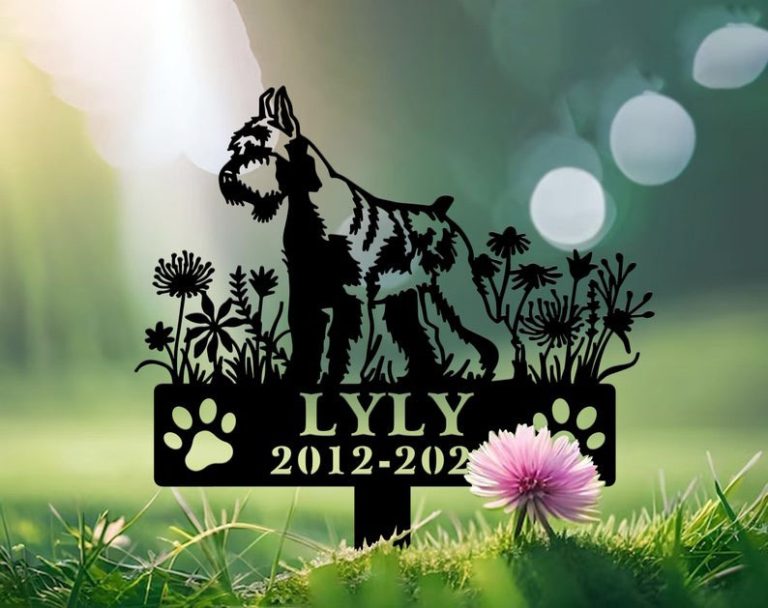 DINOZOZO Schnauzer Dog Grave Marker Garden Stakes Dog Sympathy Gift ...