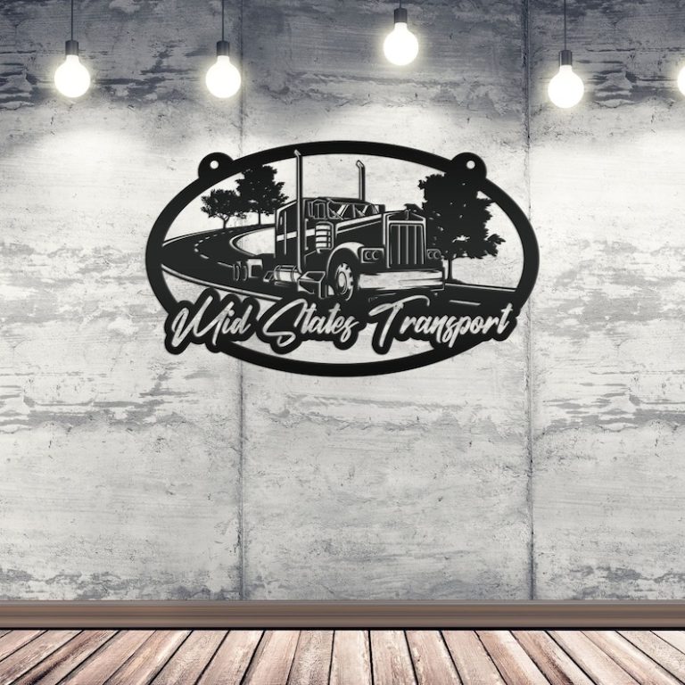 DINOZOZO Semi Truck 18 Wheeler Hauling Business Custom Metal Signs ...