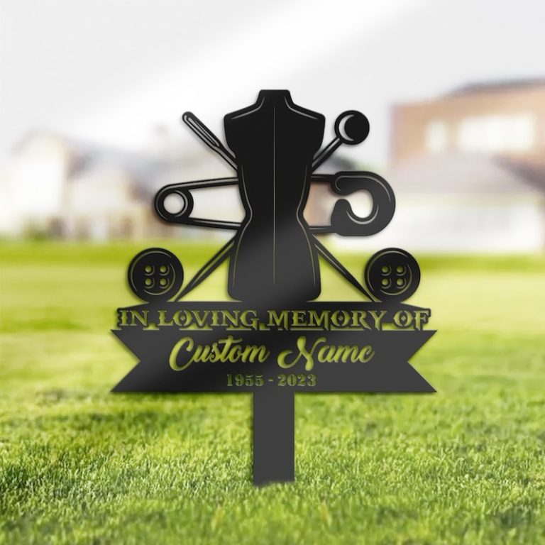 DINOZOZO Tailor Grave Marker Memorial Sign with Stake Sympathy Gifts ...
