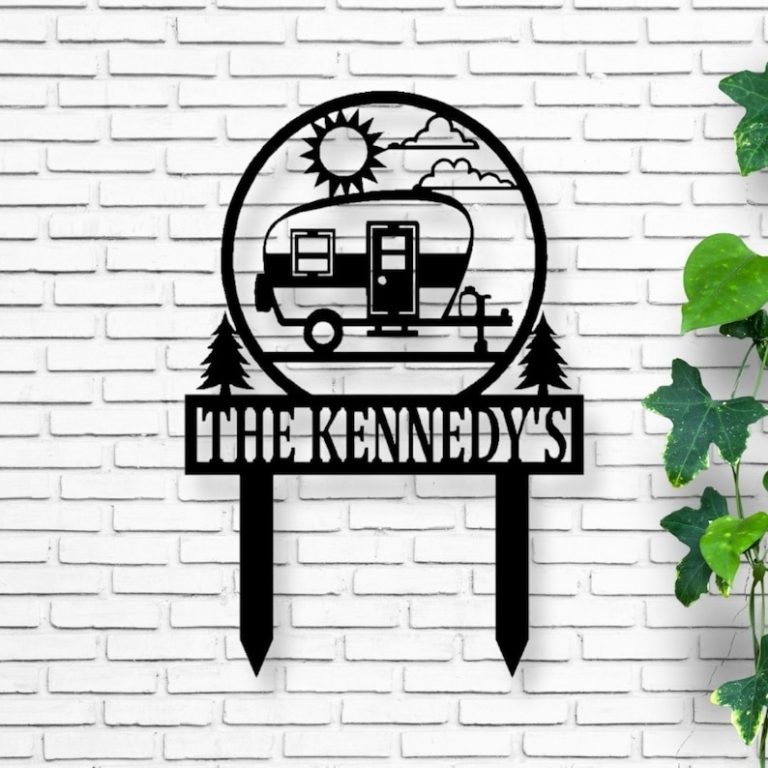 DINOZOZO Tear Drop Motorhomes Happy Campers Sign with Stake Camper RV ...