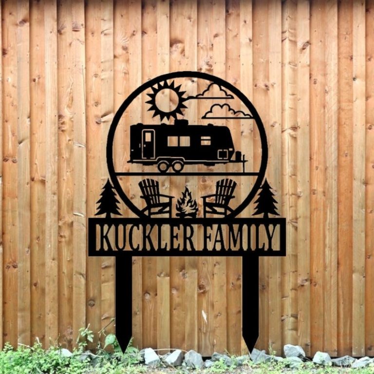 DINOZOZO Travel Trailer Motorhome Happy Campers Sign with Stake Camper ...