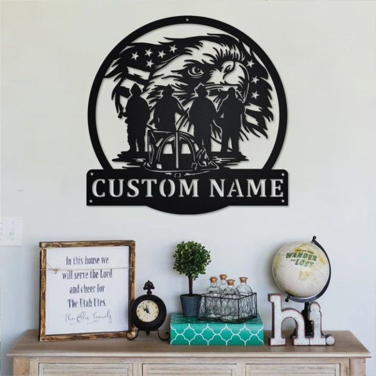 DINOZOZO US Fire Fighter with Eagle Monogram Fire Department Custom ...