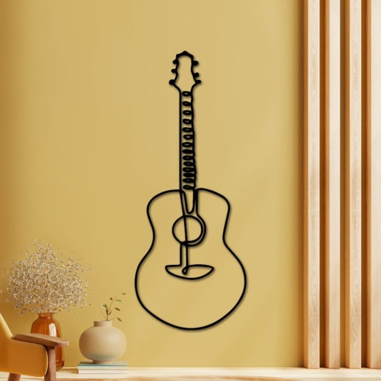 DINOZOZO Acoustic Guitar Minimalist Wall Art Music Room Recording ...