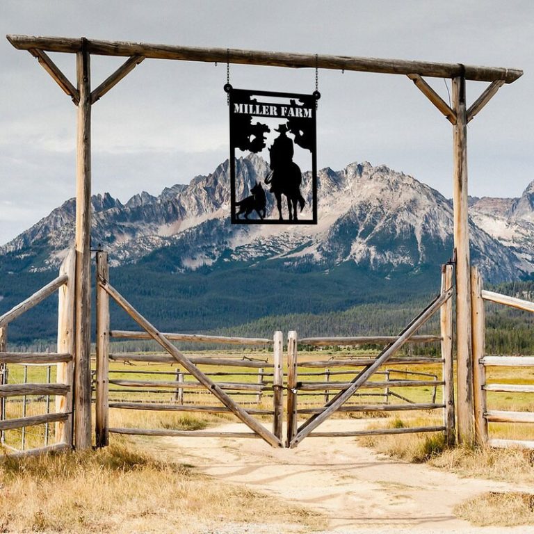 DINOZOZO Cowboy Riding Horse and Dog Farm Ranch Custom Metal Signs Gift ...