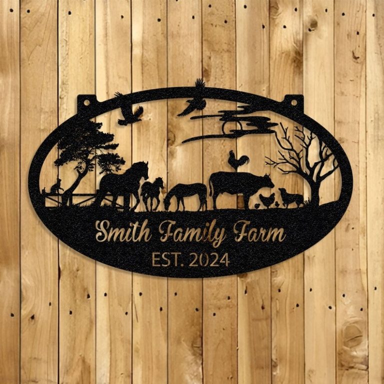 DINOZOZO Farmhouse Barn Ranch Family Farm Custom Metal Signs Gift for ...