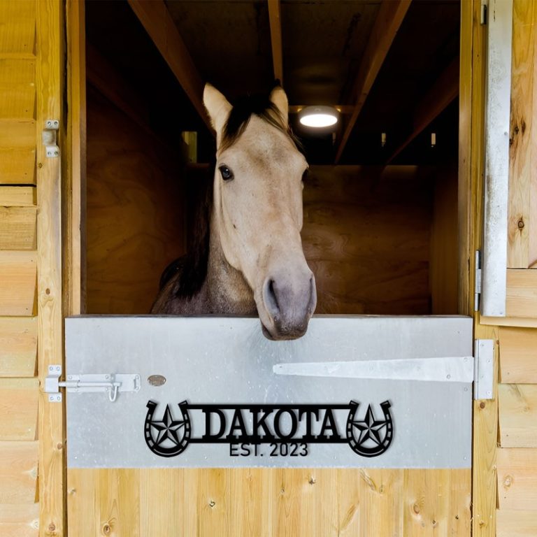 DINOZOZO Horse Stall Horse Name Plate Custom Metal Signs - Custom Laser ...
