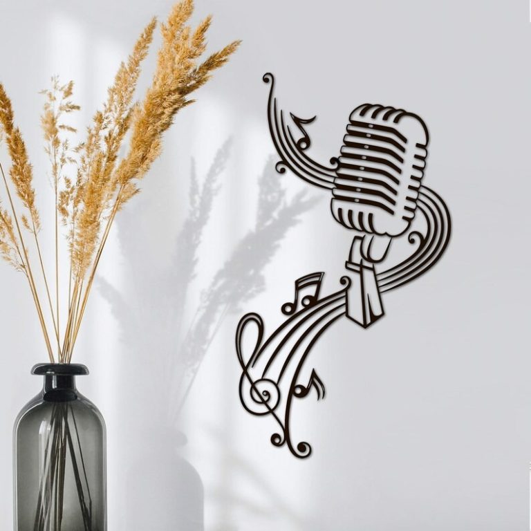 DINOZOZO Microphone Sheet Music Art Music Room Recording Studio ...