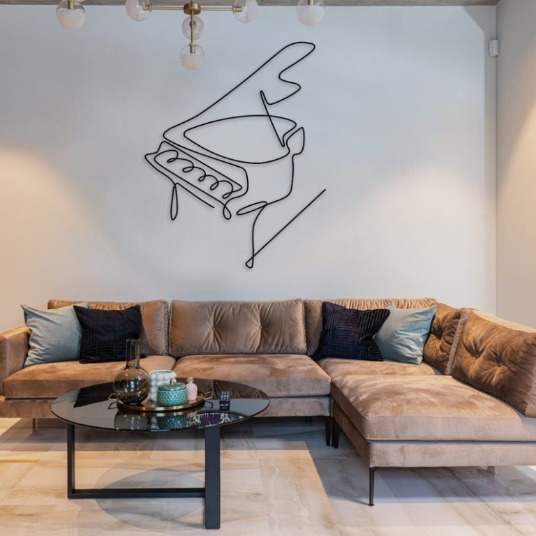 DINOZOZO Piano Metal Line Wall Art Pianist Music Room Recording Studio ...