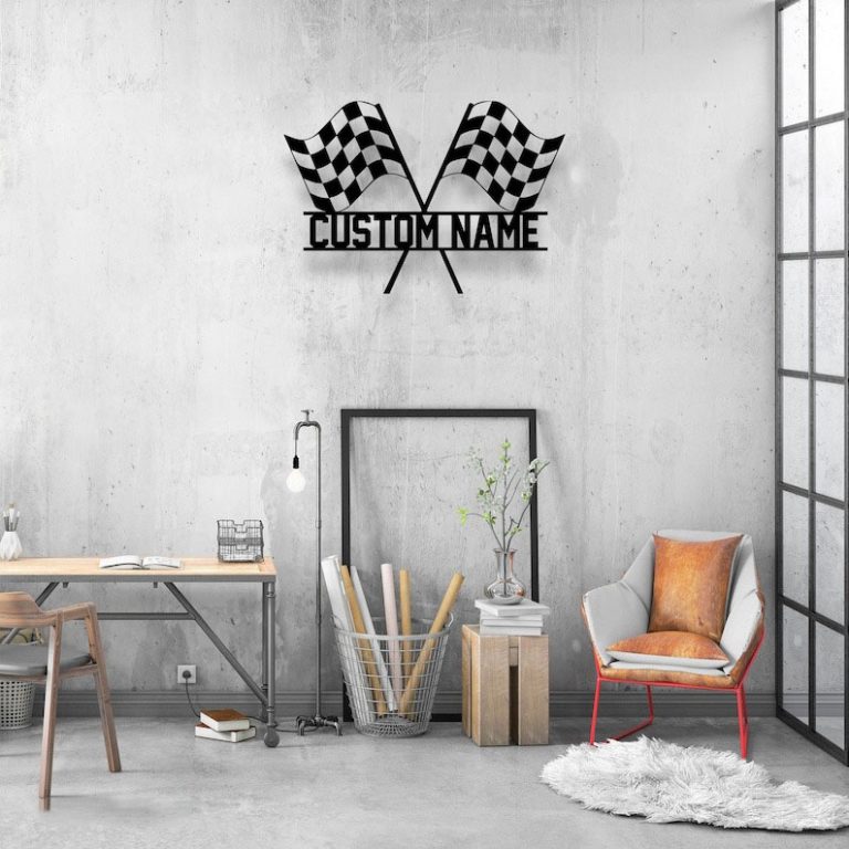 DINOZOZO Start Finish Racing Flag Race Checkered Flag Custom Metal ...