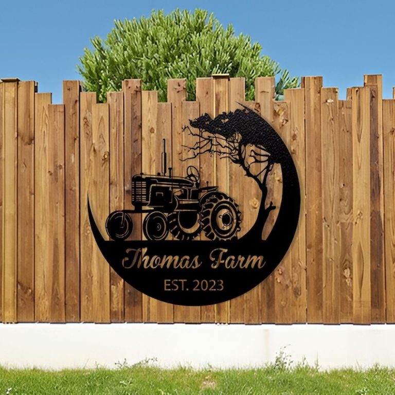DINOZOZO Tractor Farm Family Name Custom Metal Signs Gift for Farmer ...