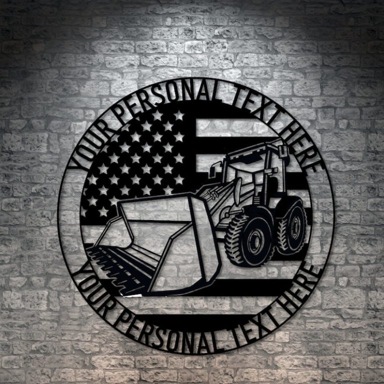 DINOZOZO US Flag Front Loader Heavy Machinery Operator Front Loader ...