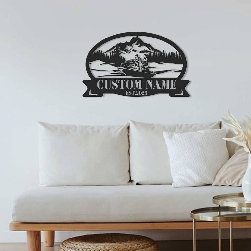 DINOZOZO Water Ski Monogram Jet Ski Lover Couple Wedding Valentine's ...